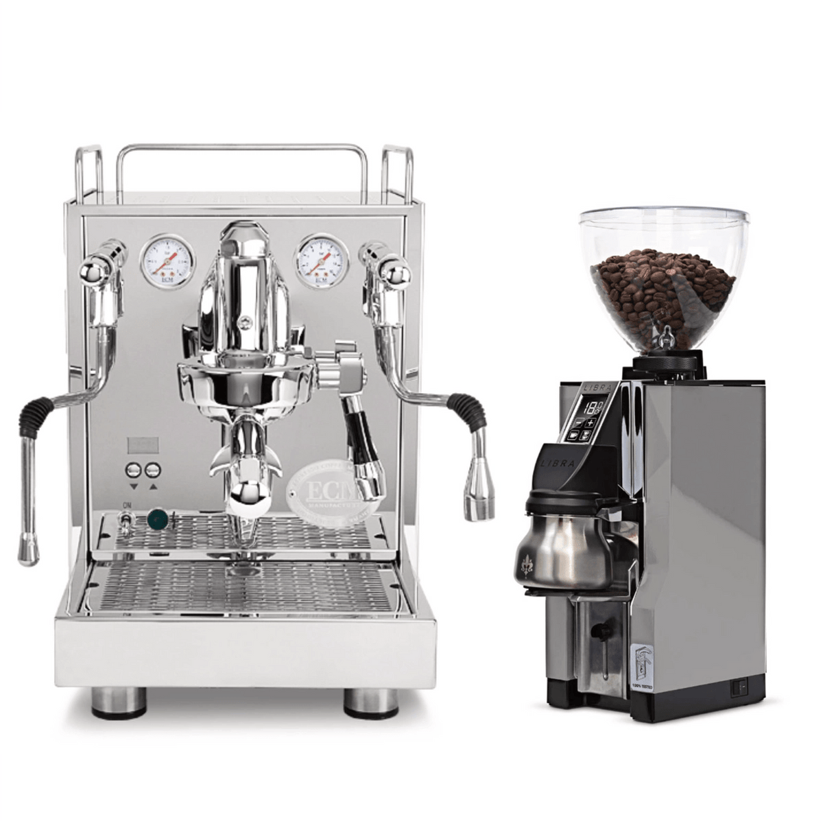 ECM Mechanika Max Espresso Machine with Eureka Mignon Libra 65 All Pur