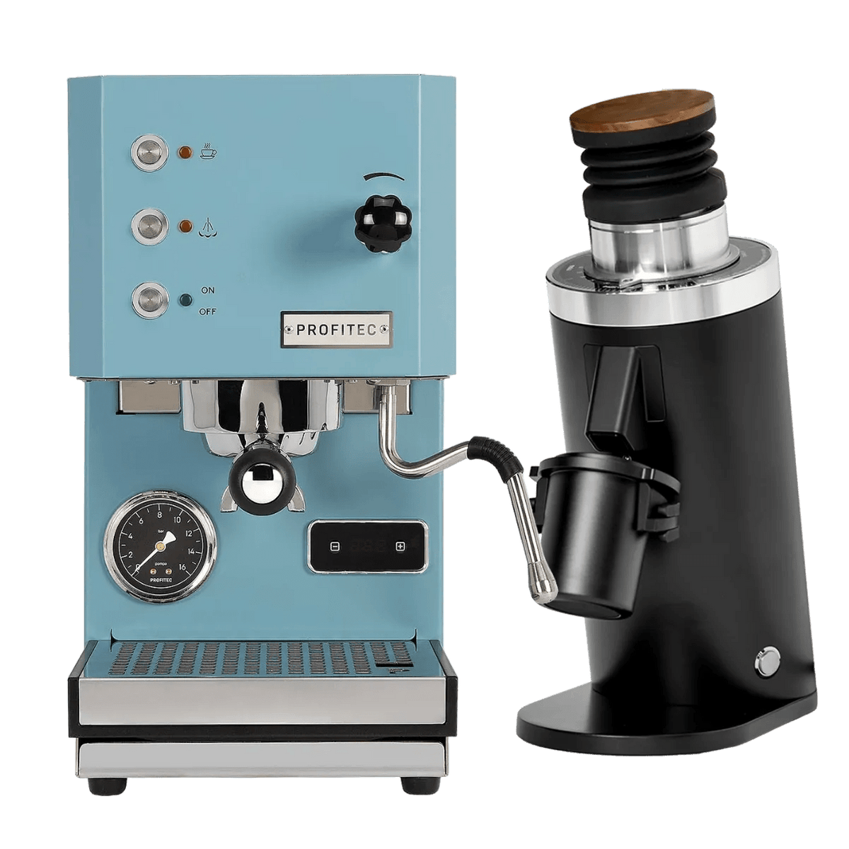 Profitec Go (Blue) Espresso Machine & DF64 Gen 2 Grinder (Black) Bundl