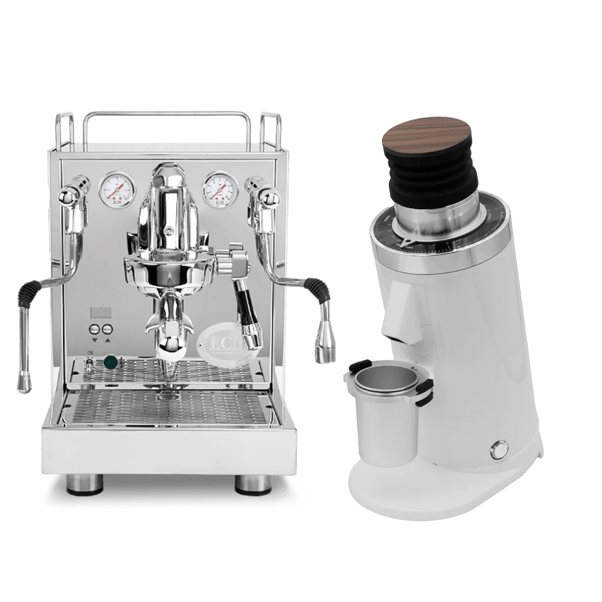 ECM Mechanika Max Espresso Machine with DF64 Gen 2 Grinder (White) Bun