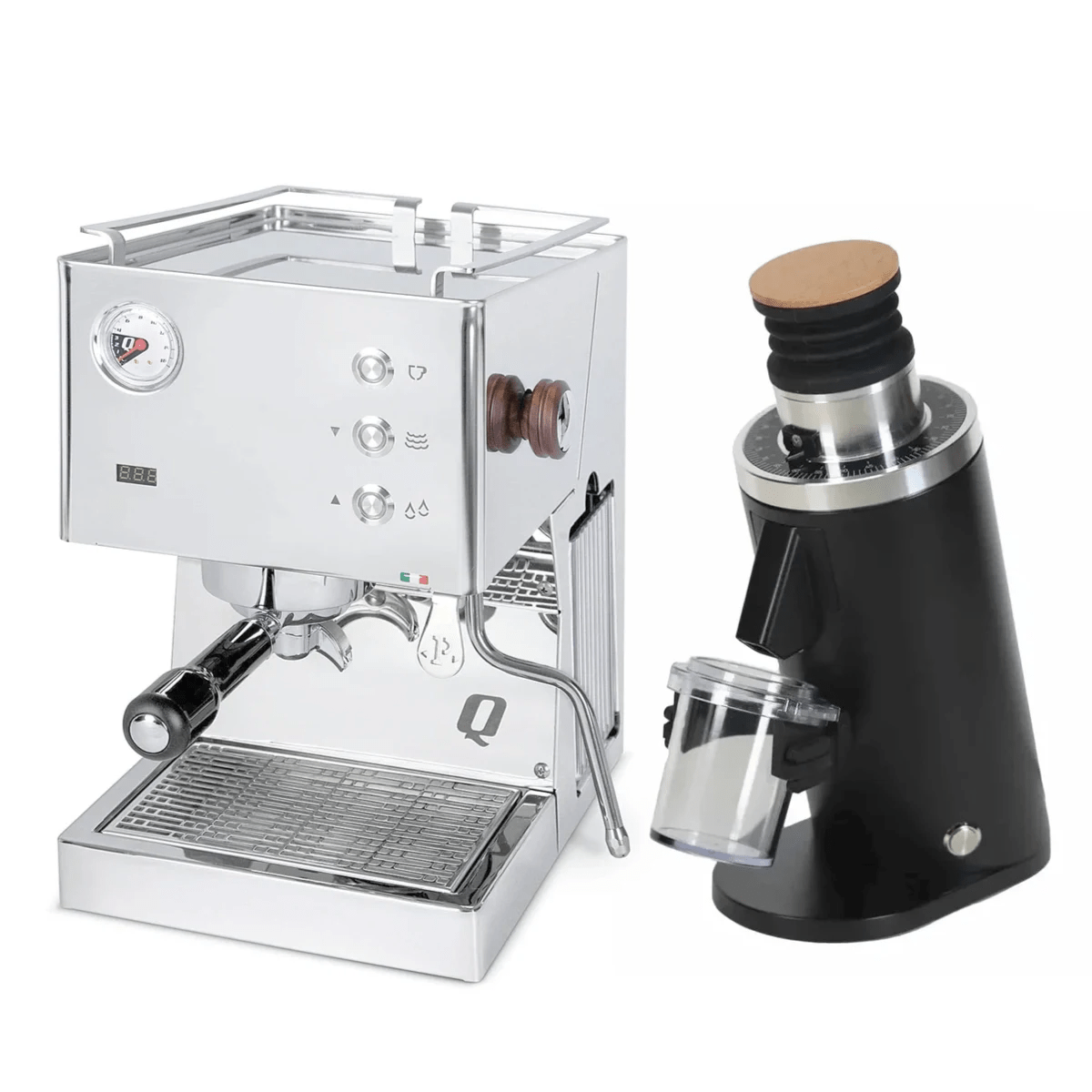 Quick Mill Pop-up Espresso Machine (Stainless Steel) & DF54 Grinder (B