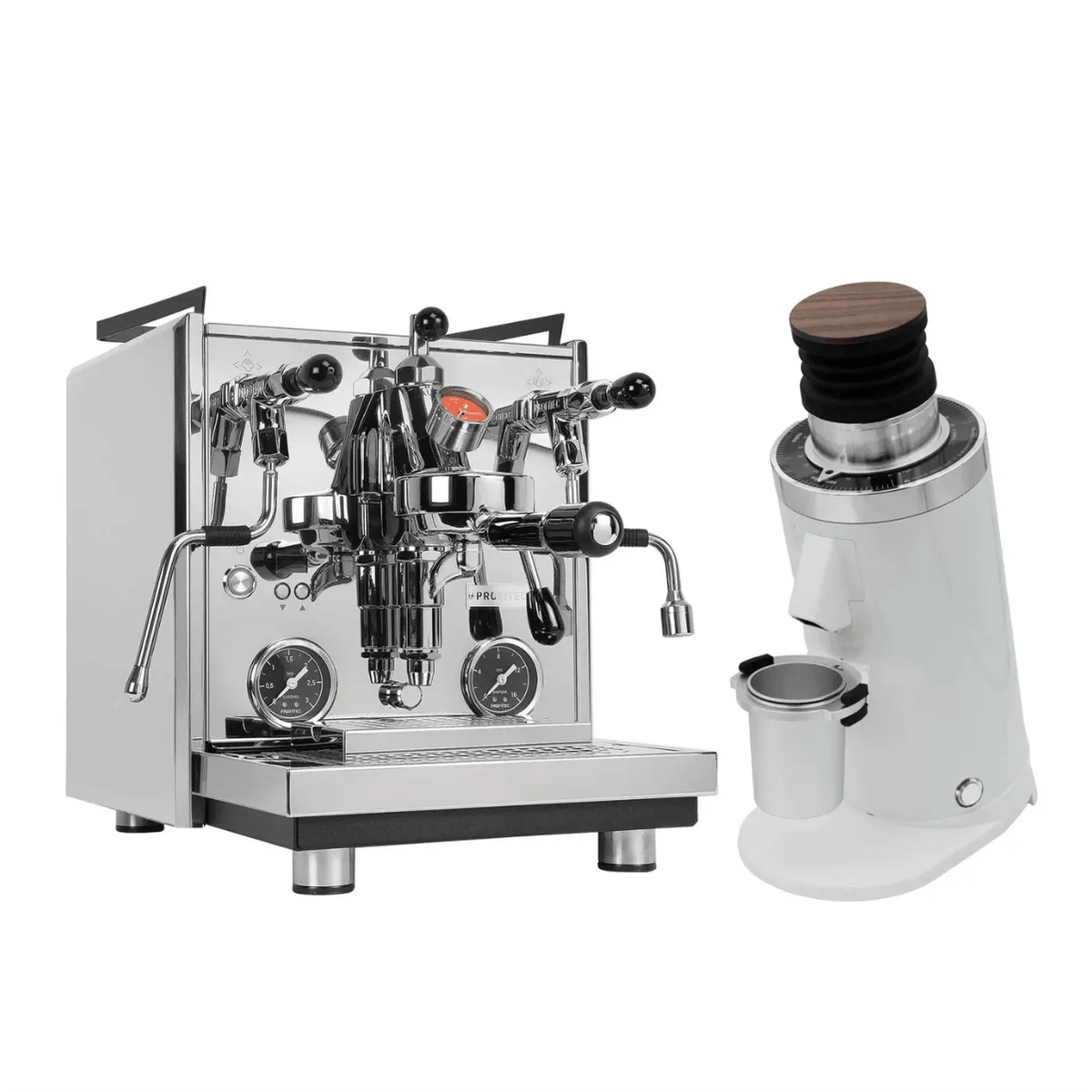 Profitec Drive Espresso Machine with DF64 Gen 2 Grinder (White) Bundle