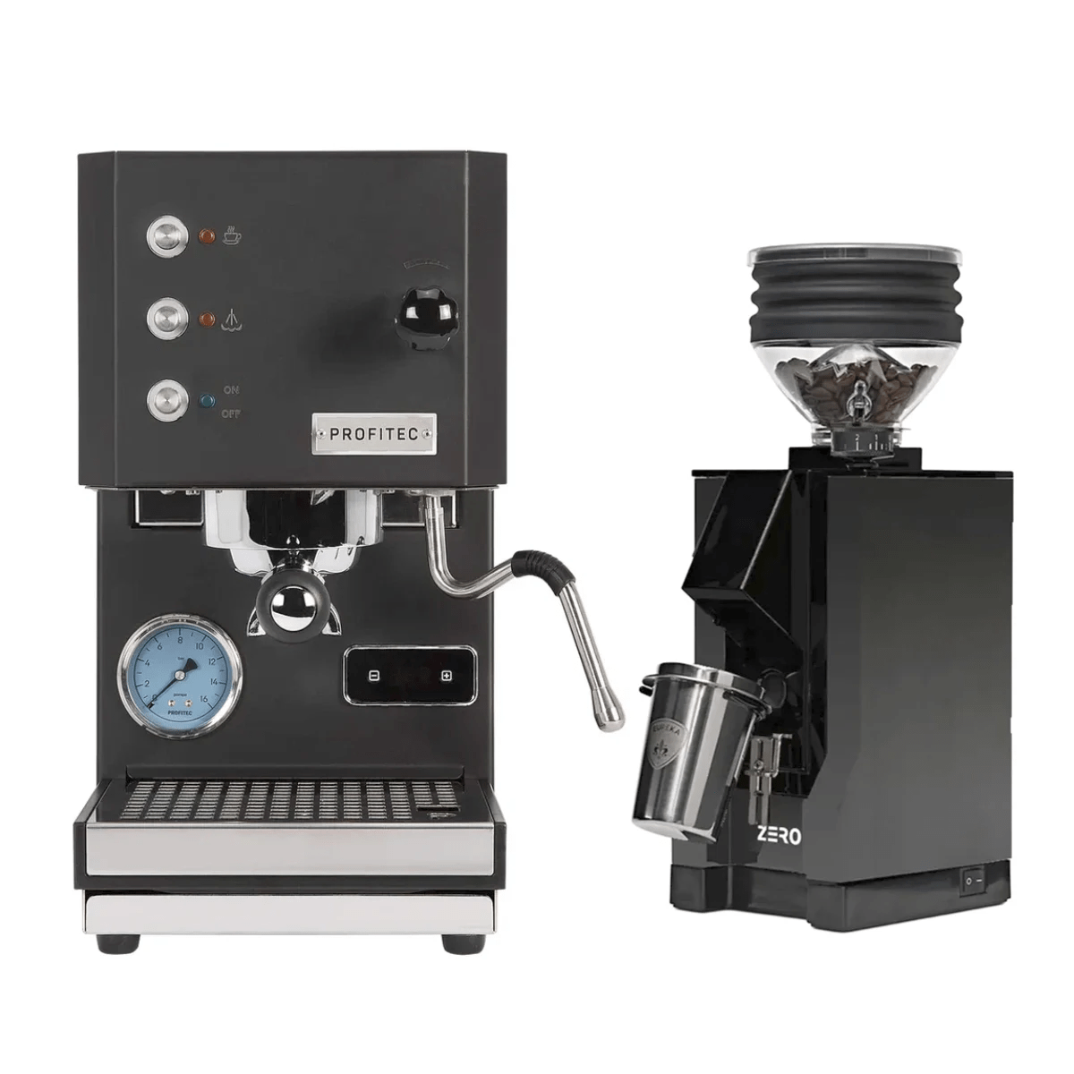 Profitec Go (Black) Espresso Machine and Eureka Mignon Zero Grinder (B