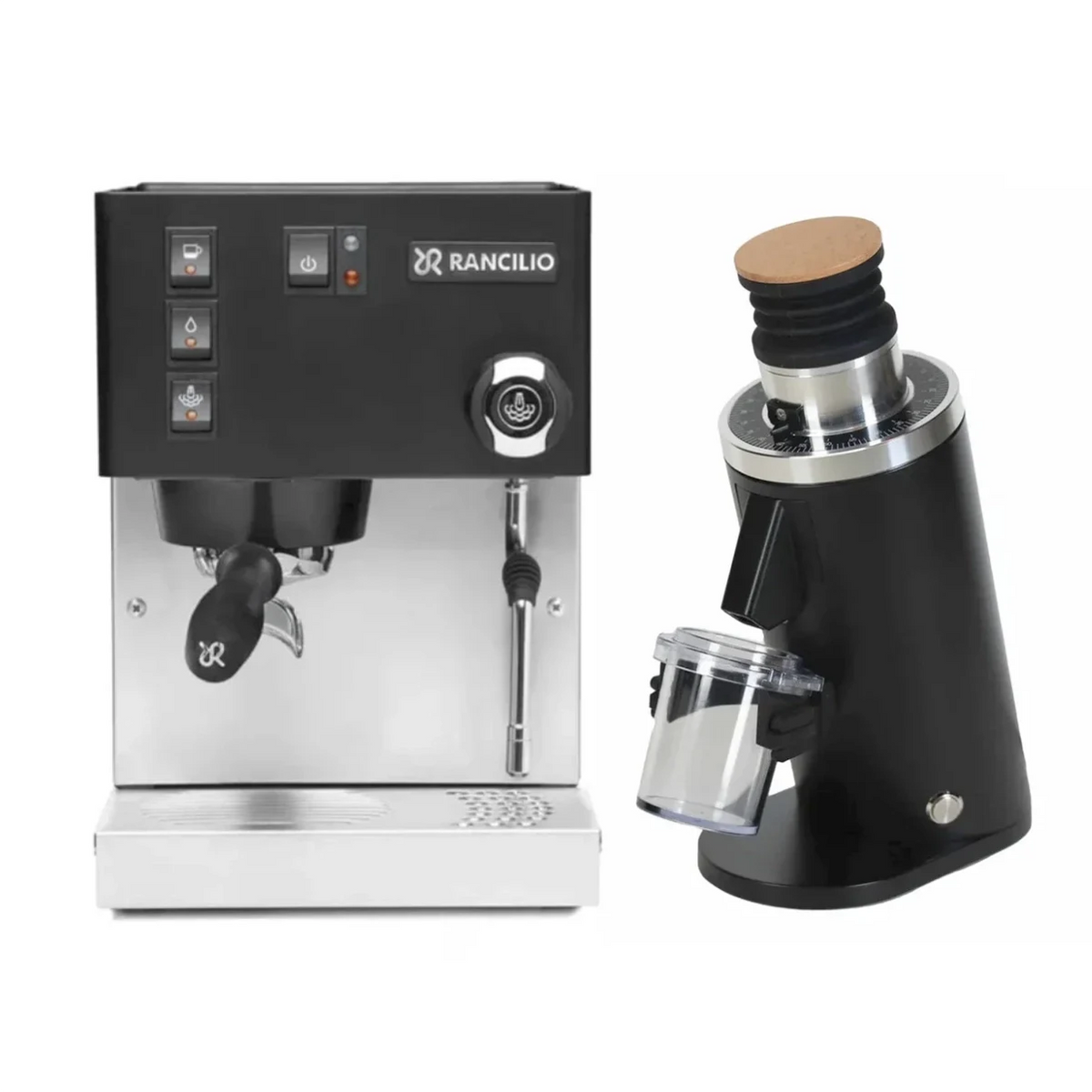 Rancilio Silvia M V6 Espresso Machine (Black) and DF54 Grinder (Black)