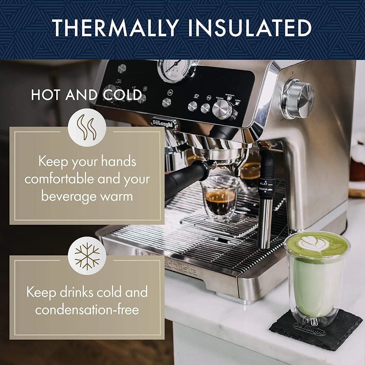 DeLonghi Double Walled Glassware Bundle (Espresso, Cappuccino, Latte ...